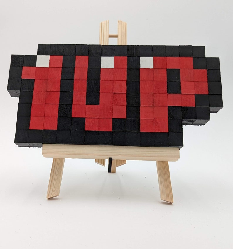 Super Mario 1UP 8-bit Wooden Pixel Art - Etsy