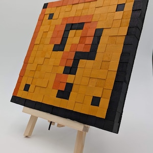 Super Mario Mystery Block 8-bit Wooden Pixel Art - Etsy