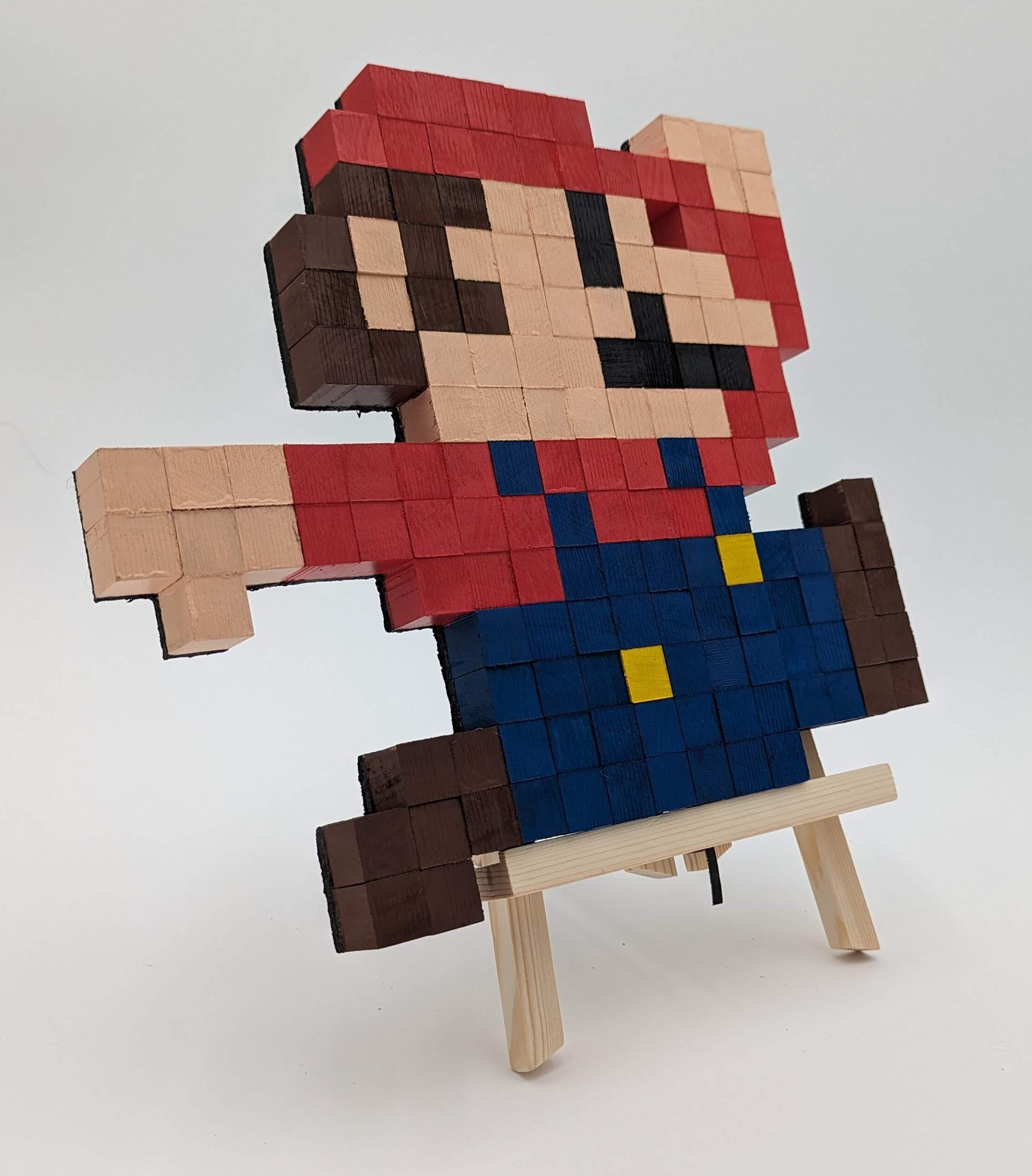 Retro Jumping Mario 8-bit Wooden Pixel Art - Etsy