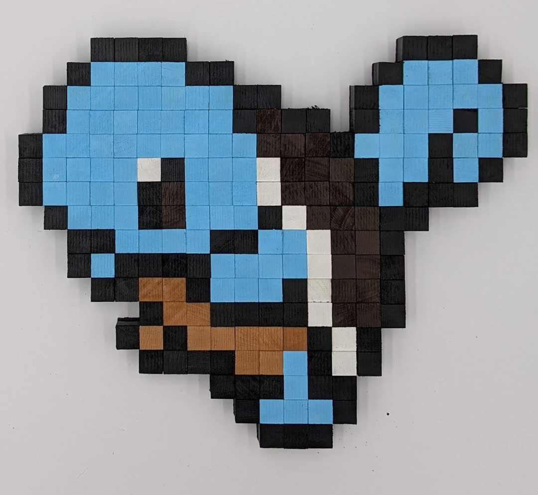 Squirtle 8-bit Wooden Pixel Art - Etsy