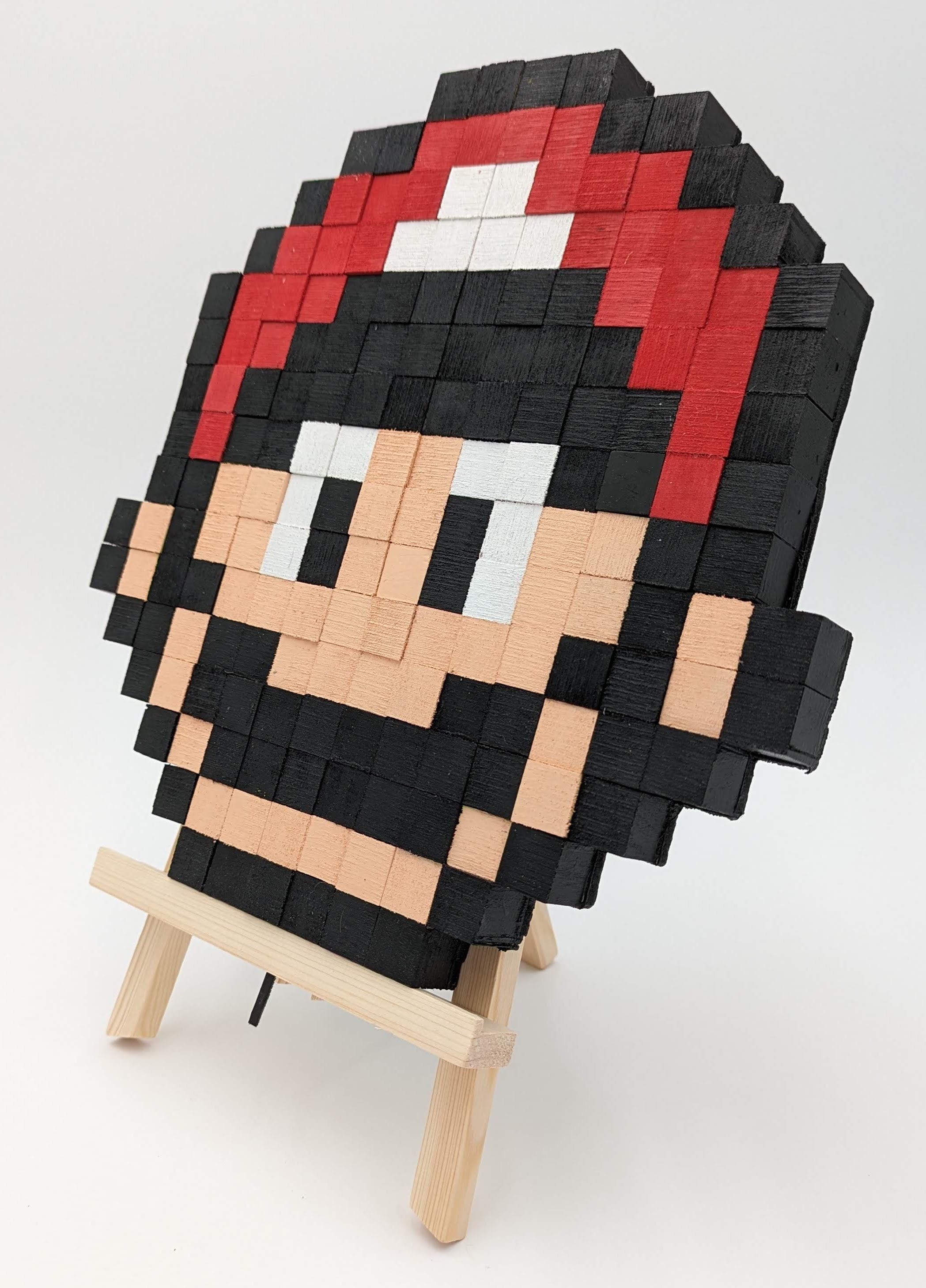 Mario 8-bit Wooden Pixel Art - Etsy