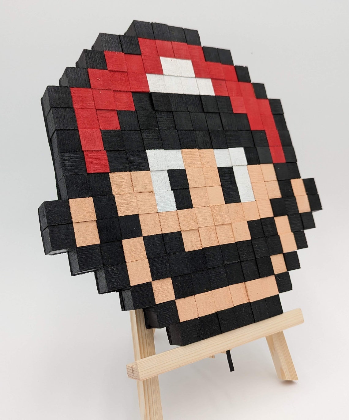 Mario 8-bit Wooden Pixel Art - Etsy
