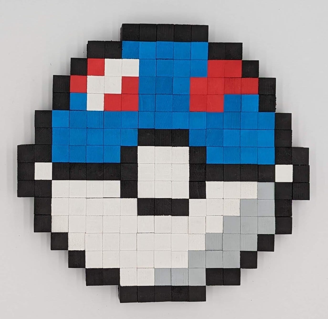 Great Ball Pokeball 8-bit Wooden Pixel Art - Etsy