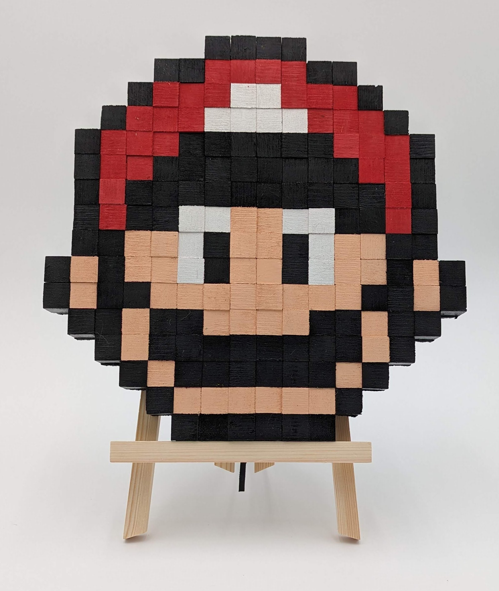 Mario 8-bit Wooden Pixel Art - Etsy