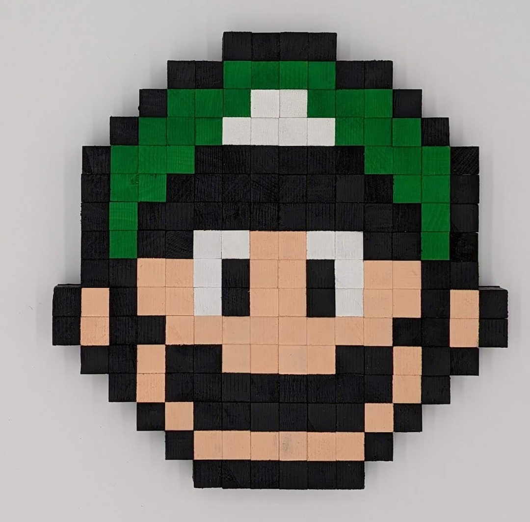 Luigi 8-bit Wooden Pixel Art - Etsy