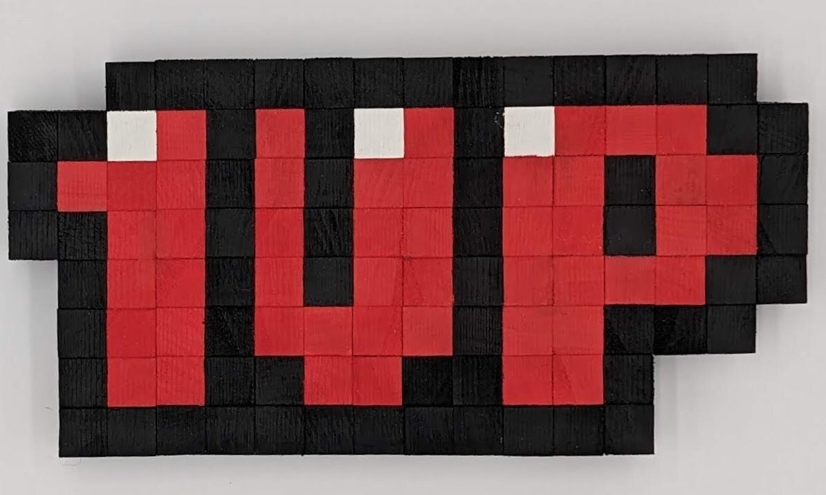 Super Mario 1UP 8-bit Wooden Pixel Art - Etsy