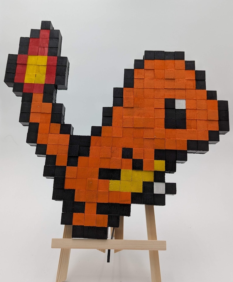 Charmander 8-bit Wooden Pixel Art - Etsy