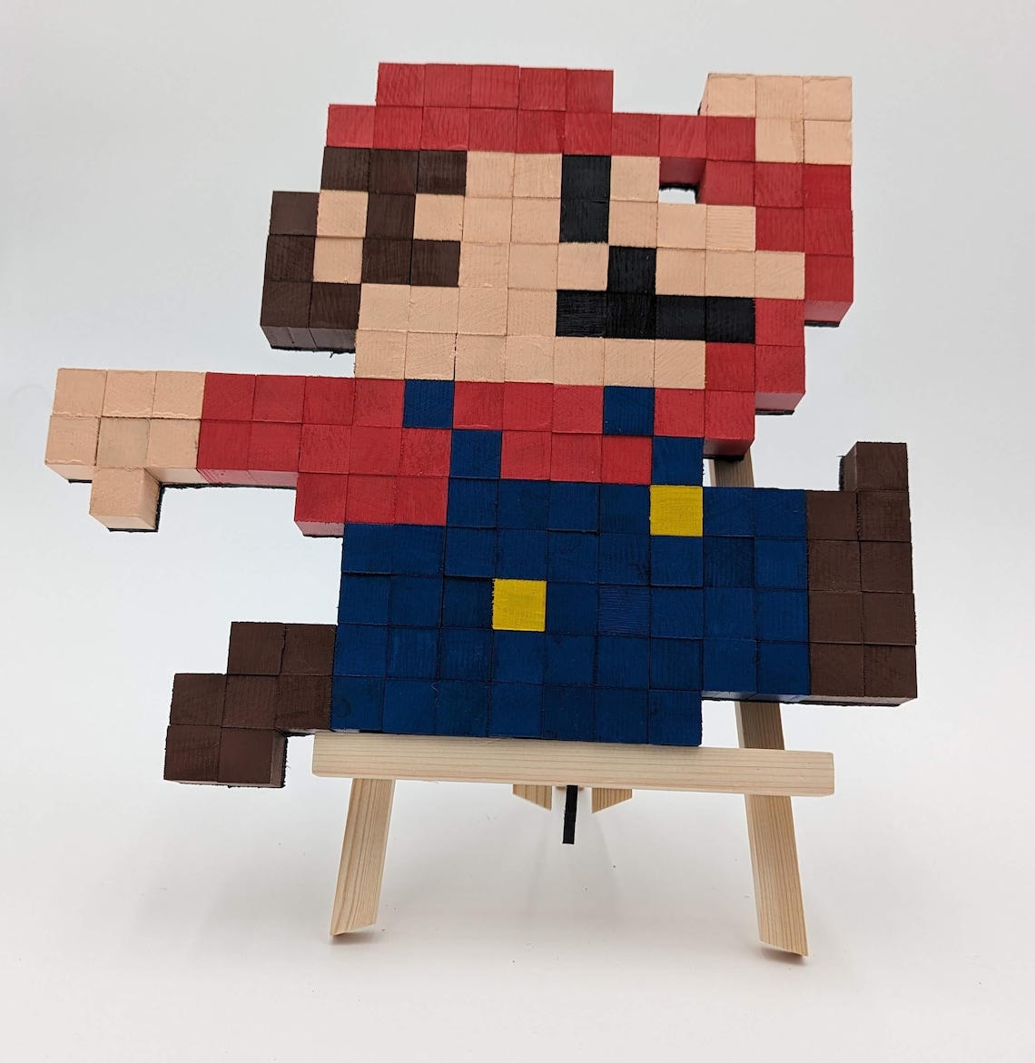 Retro Jumping Mario 8-bit Wooden Pixel Art - Etsy