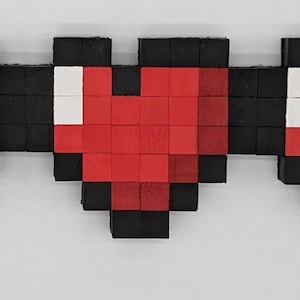 Heart Life Bar 8-bit Wooden Pixel Art - Etsy