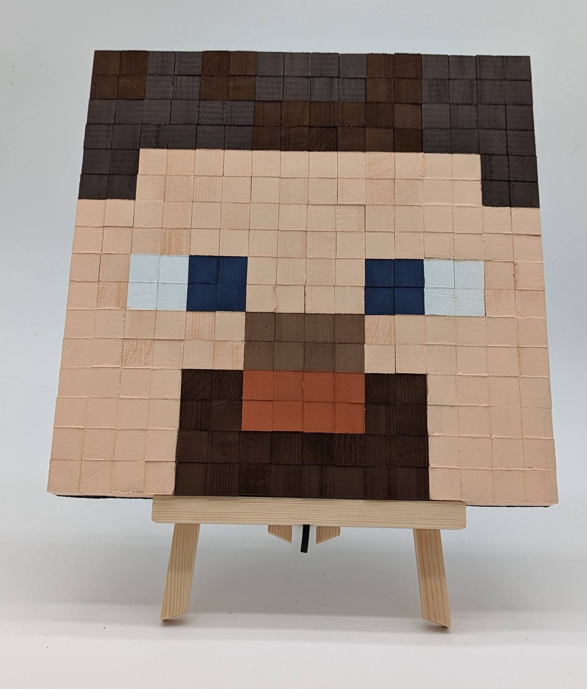 Minecraft Steve 8-bit Wooden Pixel Art - Etsy
