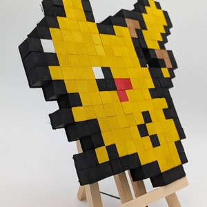 Pikachu 8-bit Wooden Pixel Art - Etsy