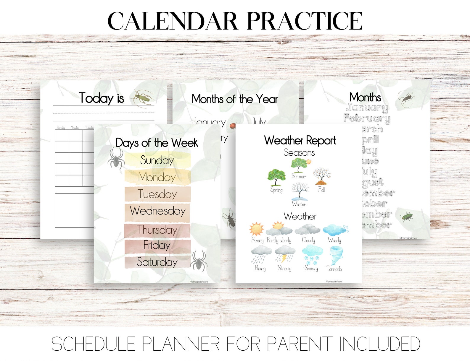 Morning Menu Homeschool Printable Educational Worksheets Preschool and ...