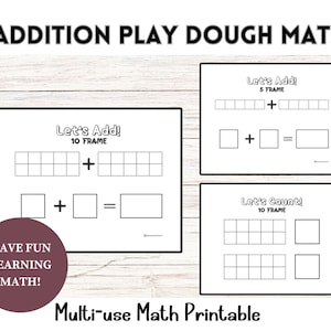 Math Play Dough Mats Addition Worksheets Preschool Kindergarten ...
