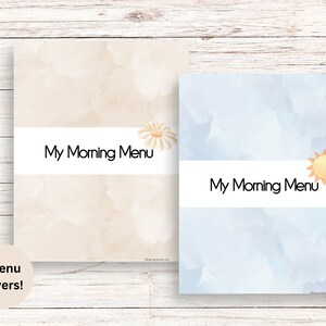 Morning Menu Homeschool Printable Educational Worksheets Preschool and ...