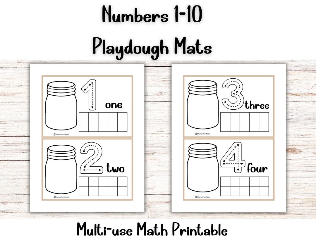 Numbers Play Dough Mats Morning Menu Homeschool Printable Educational ...