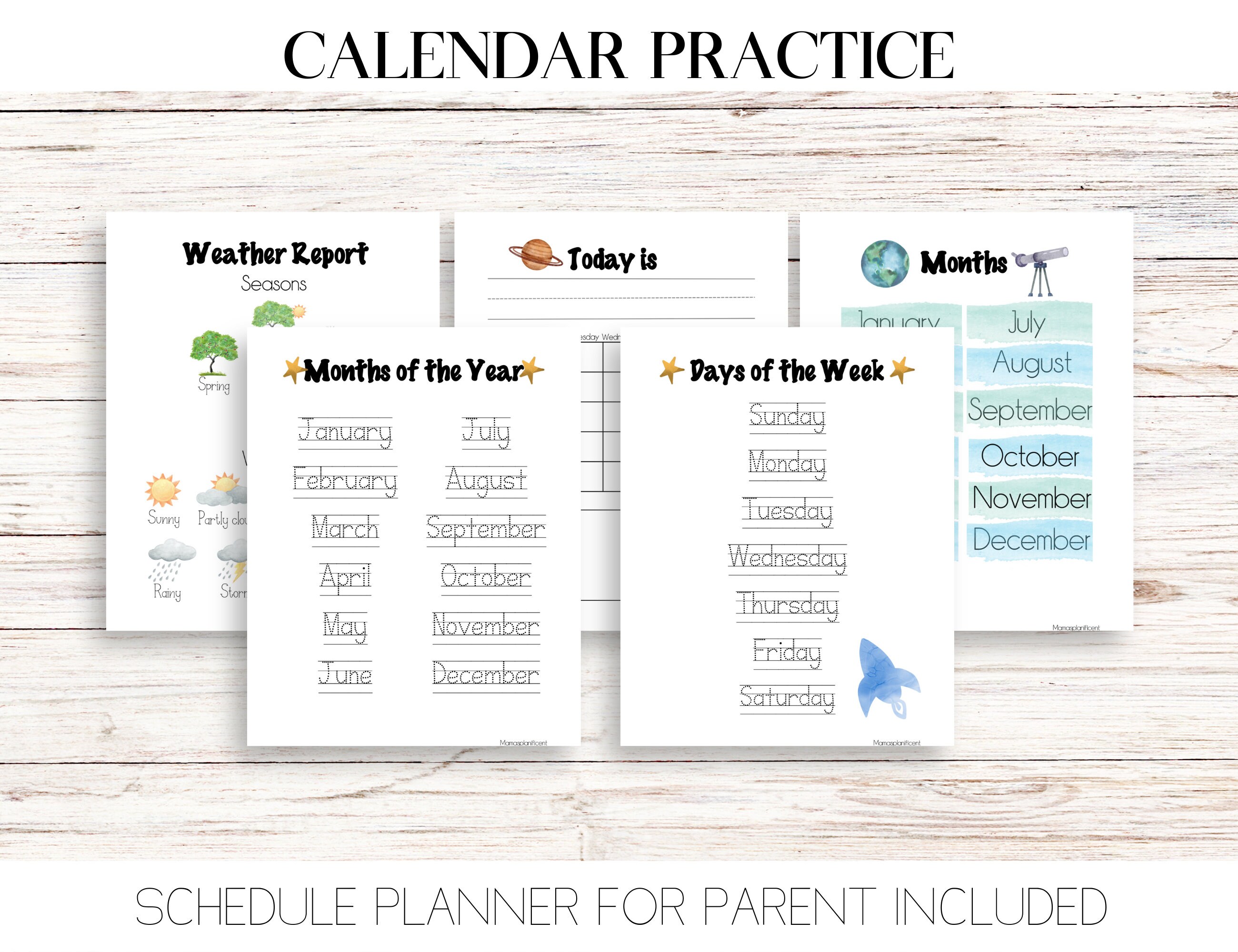 Morning Menu Homeschool Printable Space Planets Educational Worksheets ...