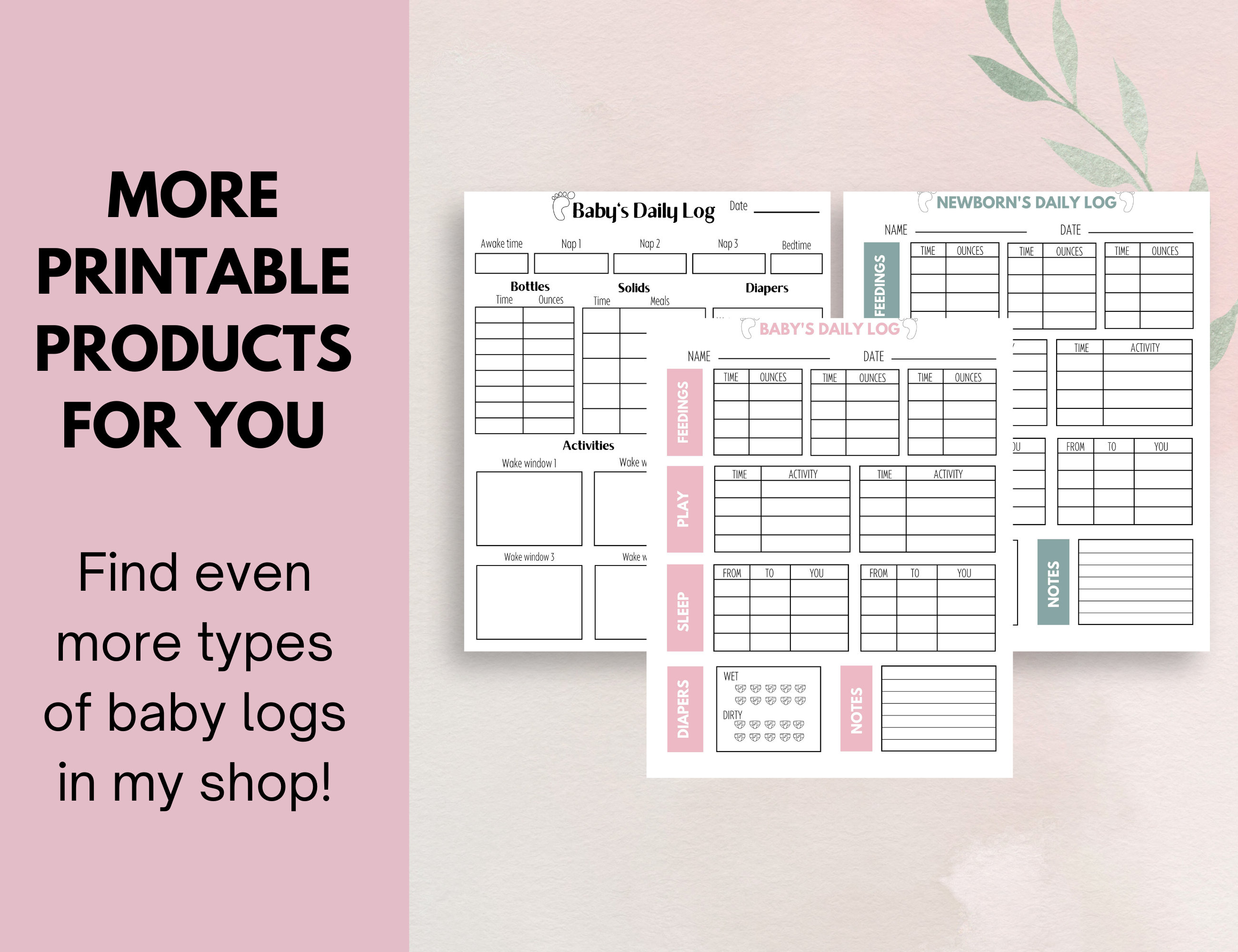 Daily Baby Log Spanish & English Version Included Nanny Report Notes ...