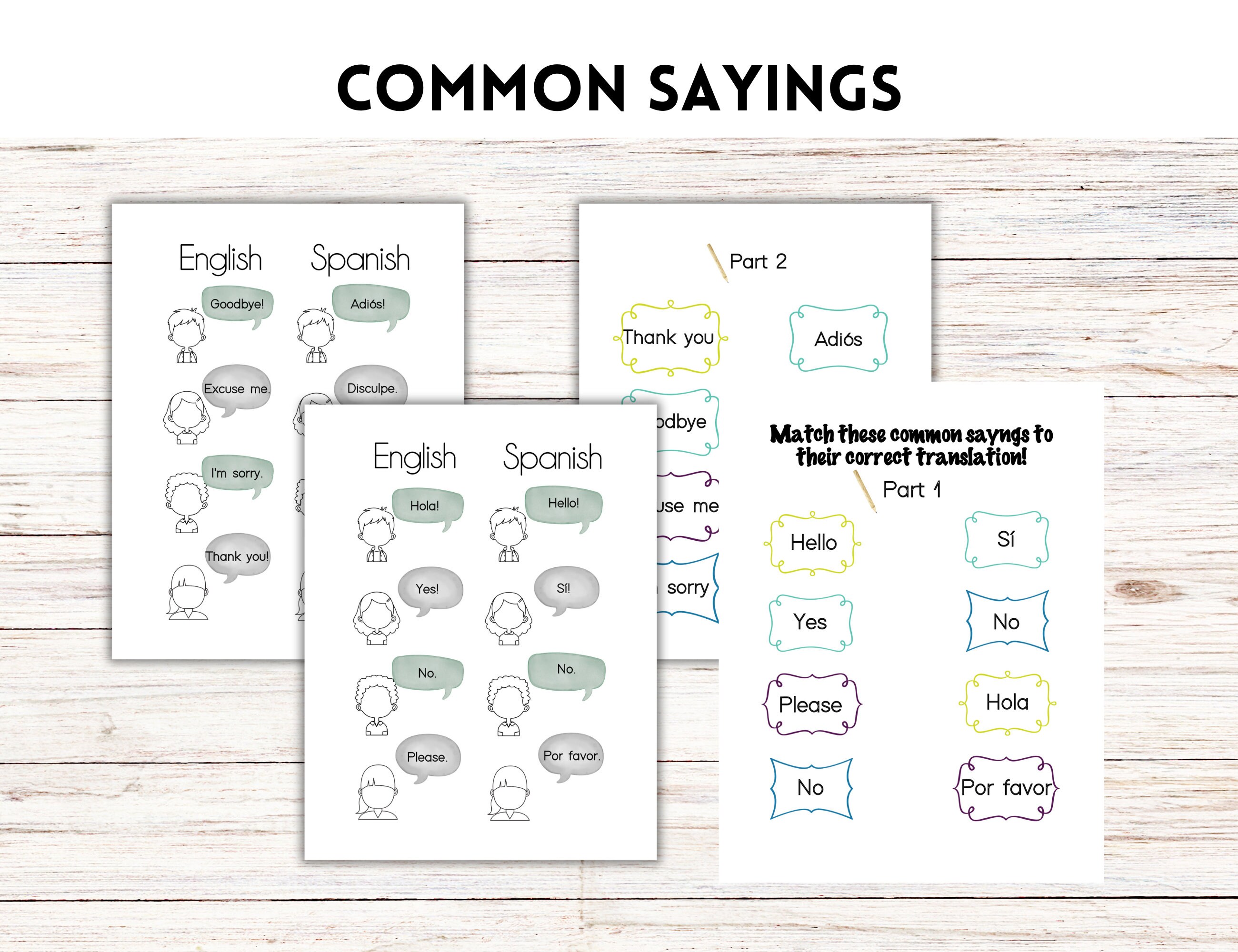 Spanish Morning Menu Homeschool Printables Preschool and Kindergarten ...