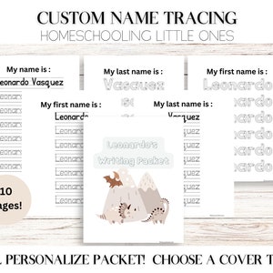 Custom Name Tracing Printable Worksheets Preschool Homeschool ...