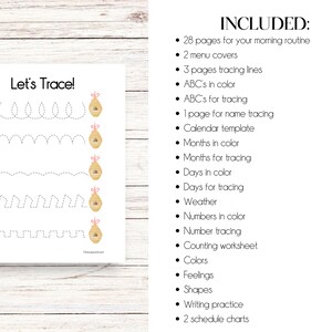 Morning Menu Homeschool Printable Educational Worksheets Preschool and ...