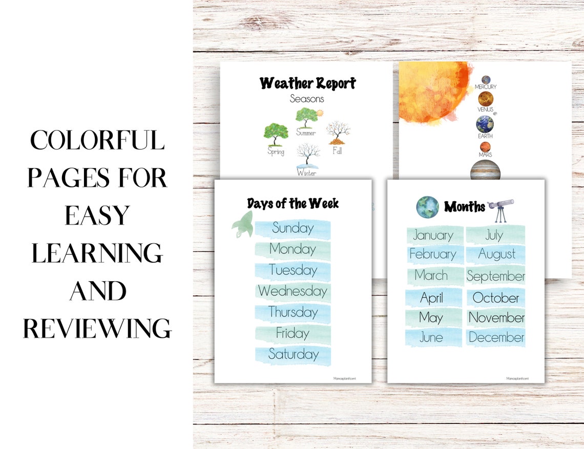 Morning Menu Homeschool Printable Space Planets Educational Worksheets ...