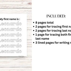 Custom Name Tracing Morning Menu Homeschool Printable Educational ...