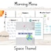Morning Menu Homeschool Printable Space Planets Educational Worksheets ...