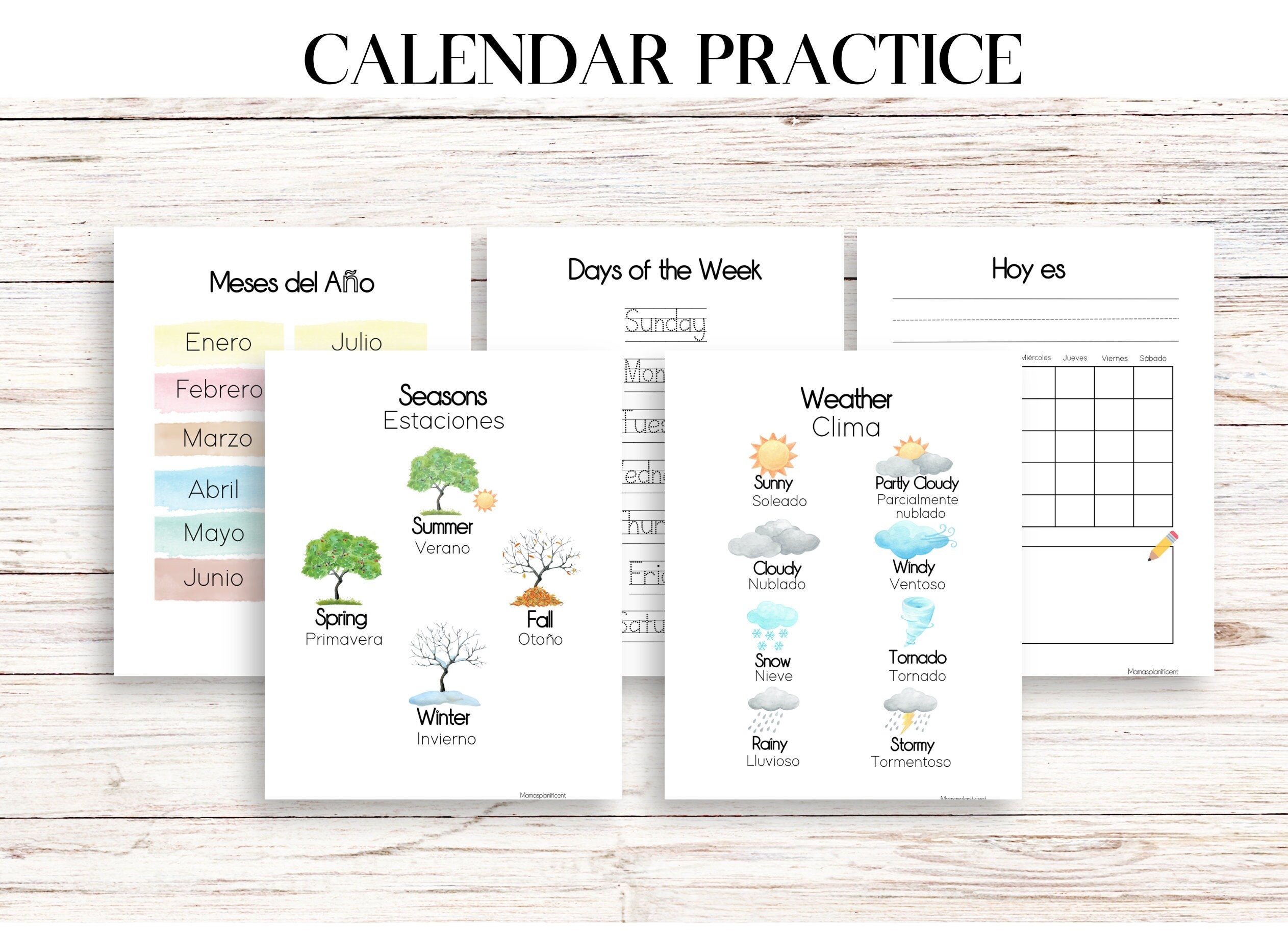 Bilingual Morning Menu Printable | English & Spanish Learning (PDF) - Etsy