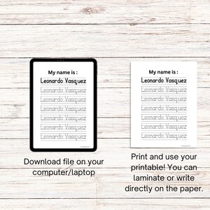 Custom Name Tracing Morning Menu Homeschool Printable Educational ...