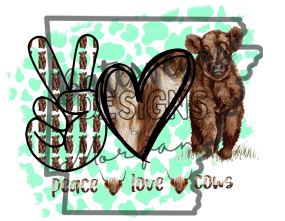 Peace Love Cows PNG SVG Digital Download - Etsy