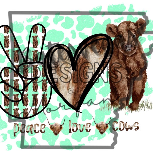 Peace Love Cow Svg - Etsy