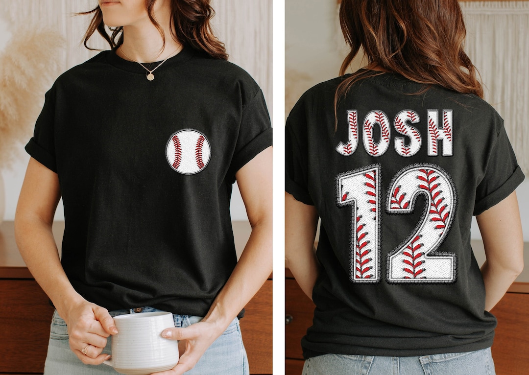 Custom Baseball Name and Number Shirt, Double Sided Mom Shirt, Baseball Team Shirt, Game Day ...