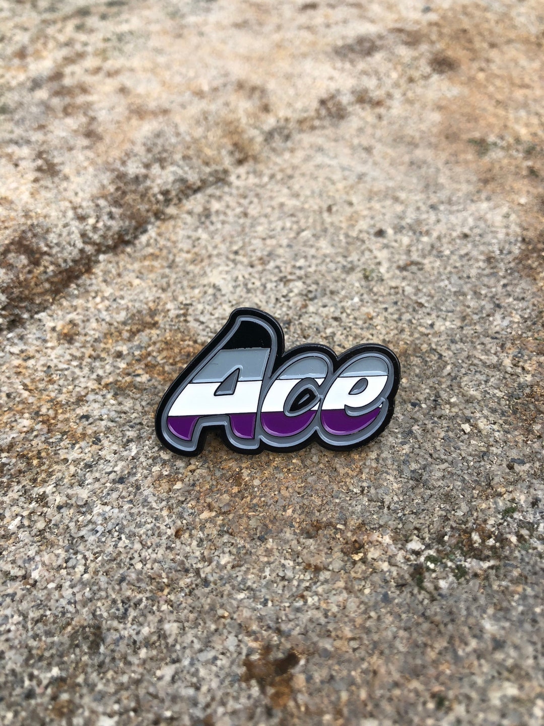Asexual Enamel Pin | LGBT+ Pride Pin | Ace Badge | Purple Grey White ...