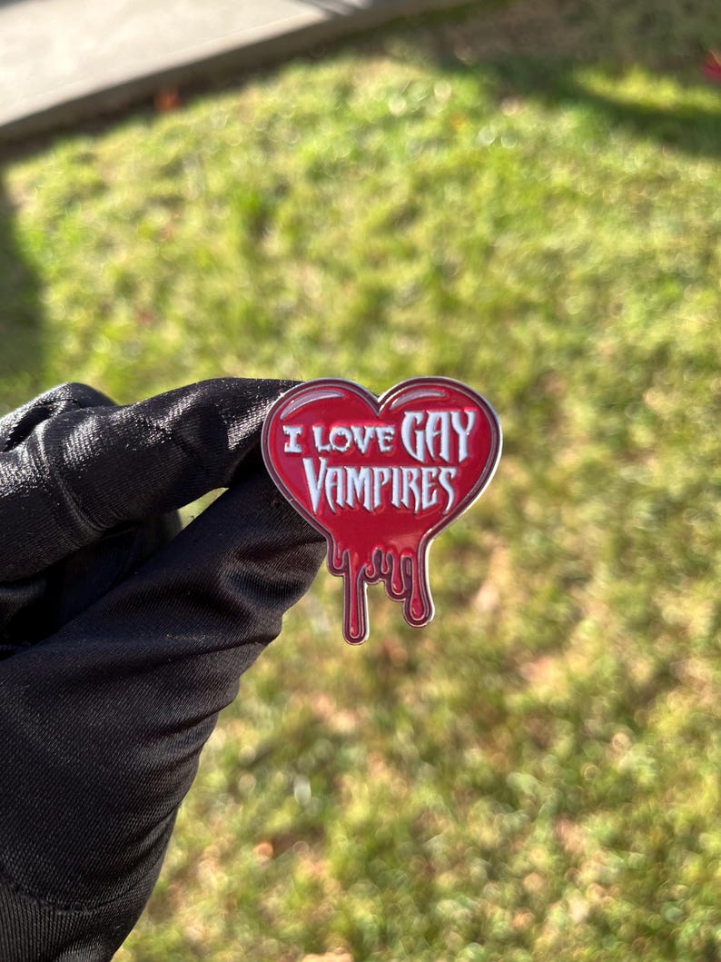 I Love Gay Vampires Pin | Soft Enamel | Badge | Lapel | LGBT | Fang ...