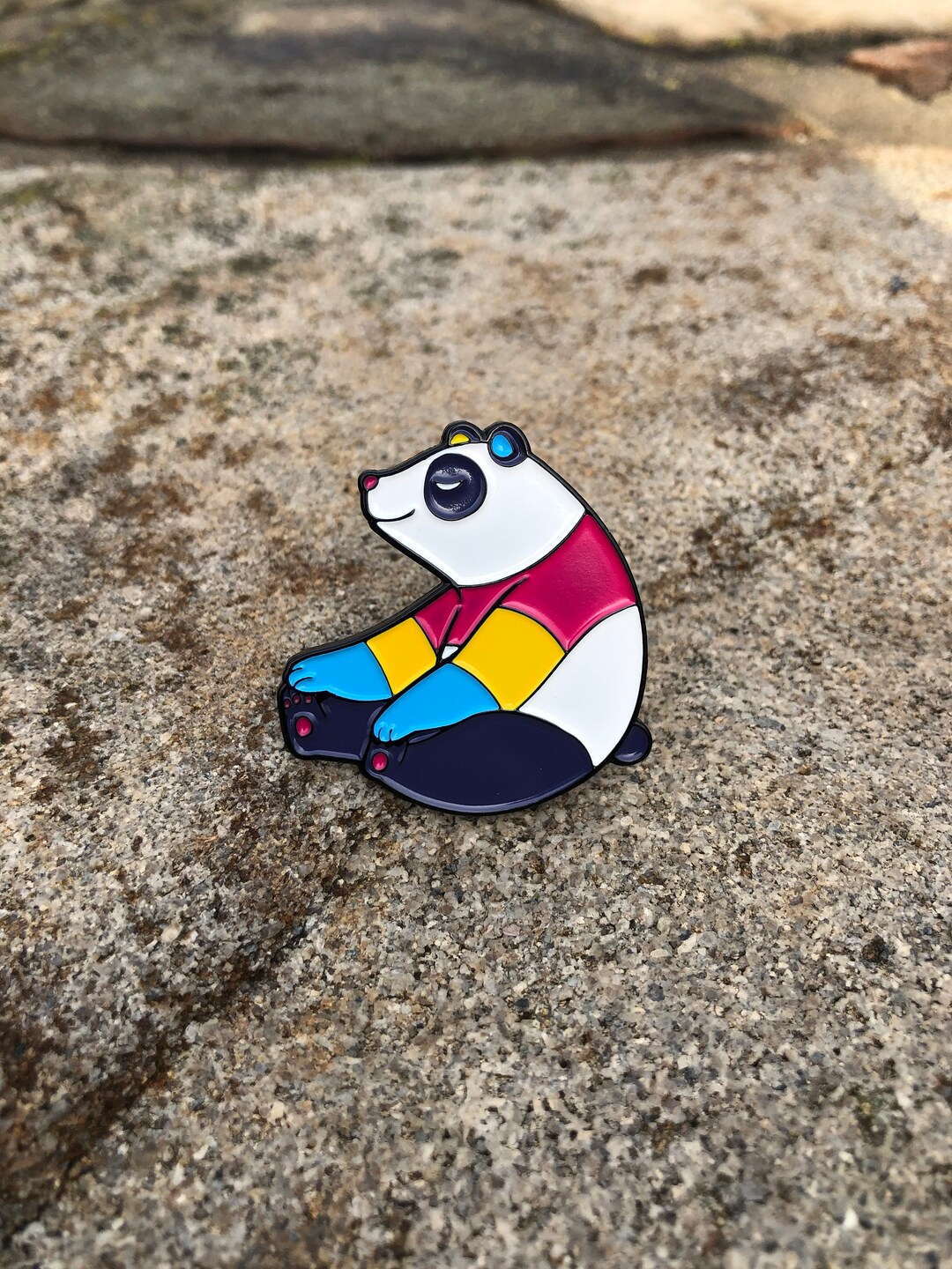 Pan Panda Enamel Pin: Subtle Pansexual Pride Lapel Badge - Etsy