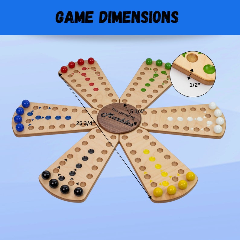 Handcrafted Maple Marble Board Game, Wahoo Aggravation Game - Etsy