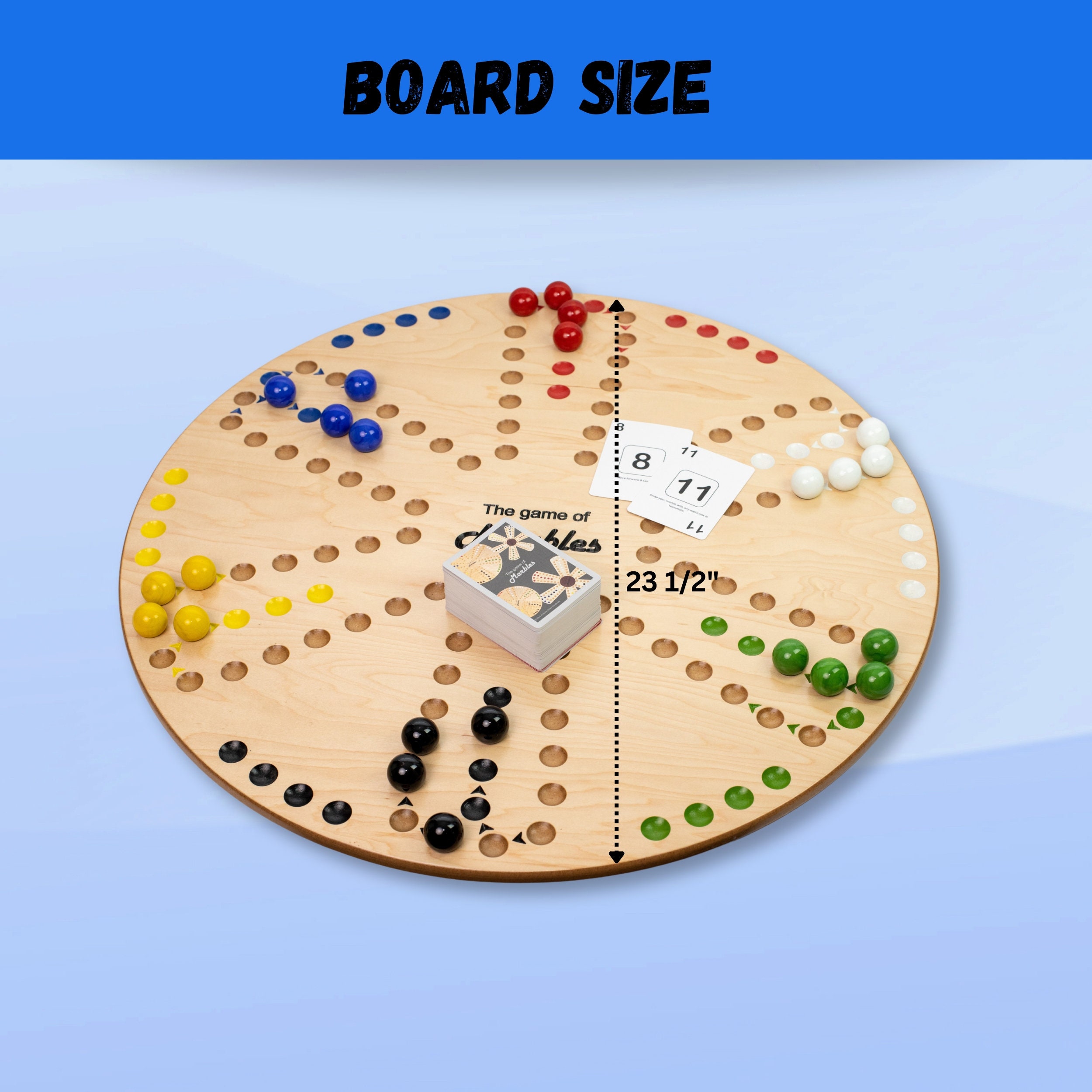 Wooden Marbles Board Game, Double Sided Wahoo Board, Family Game Night ...