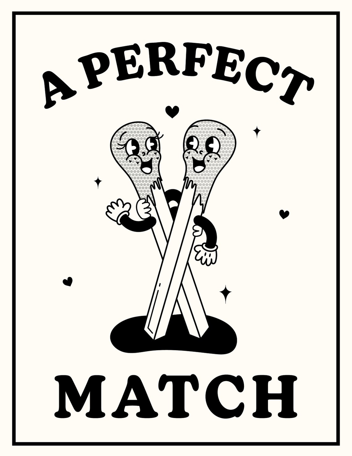 Retro Wall Art, A Perfect Match Digital Print, Retro Print, Wall Art ...