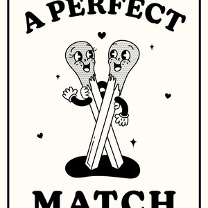 Retro Wall Art, A Perfect Match Digital Print, Retro Print, Wall Art ...