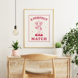 Retro Wall Art, A Perfect Match Digital Print, Retro Print, Wall Art ...