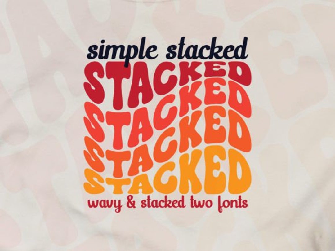 Simple Stacked Font - Etsy