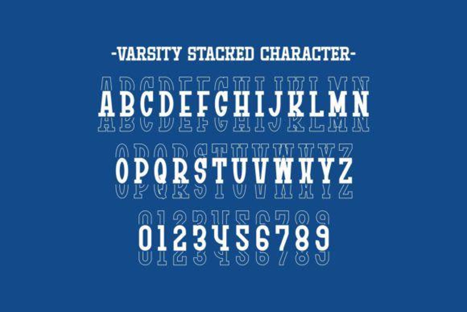 Varsity Stacked Font - Etsy
