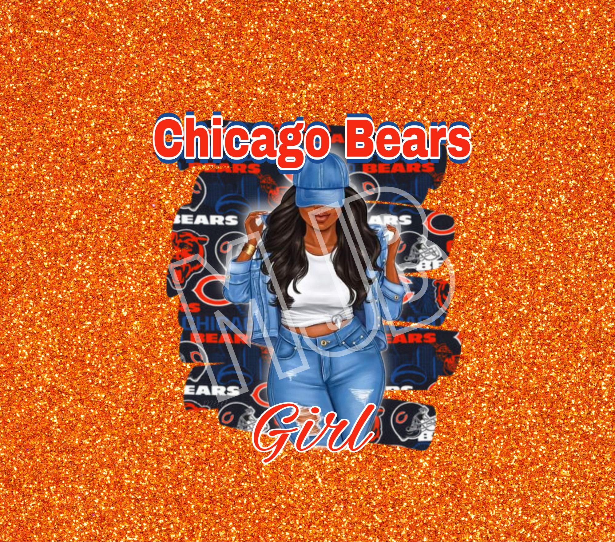 Chicago Bears Girl Orange 20oz Straight Tumbler Wrap - Etsy