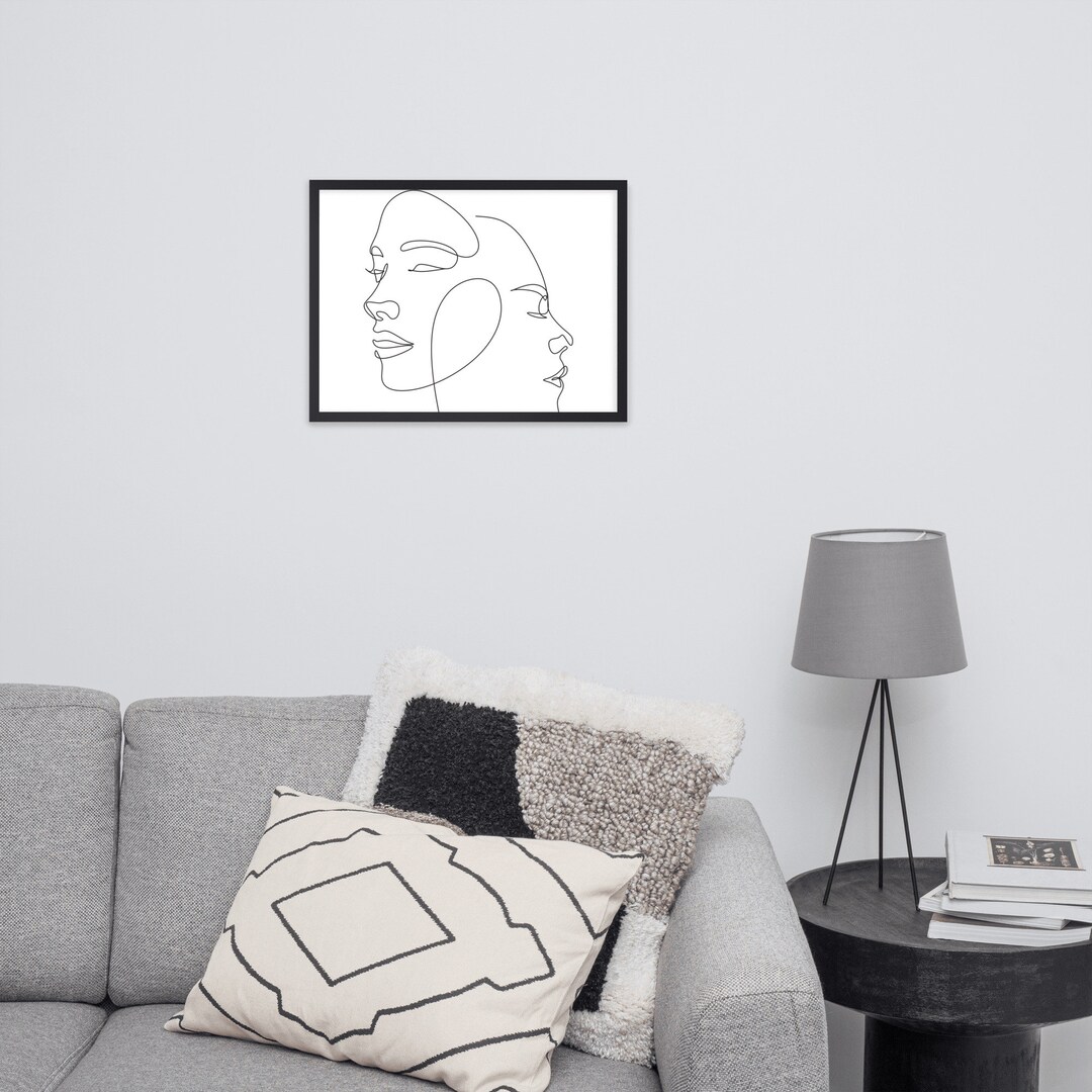 Truly Loved Line Art Framed Poster, Home Decor, Cool, Living Room ...