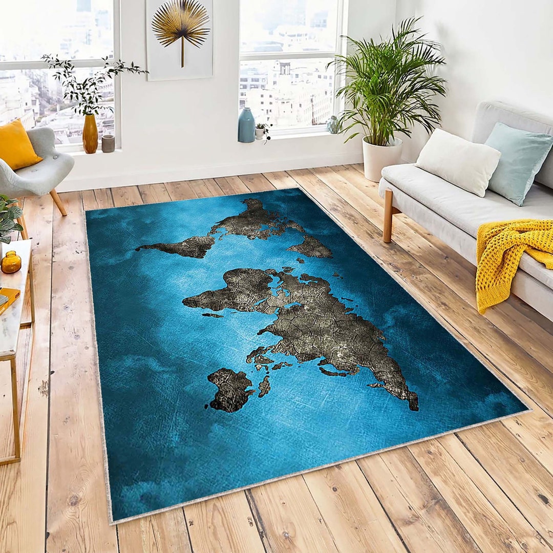 World Map Rug Maps Rug Cool World Map Carpet Popular Map - Etsy