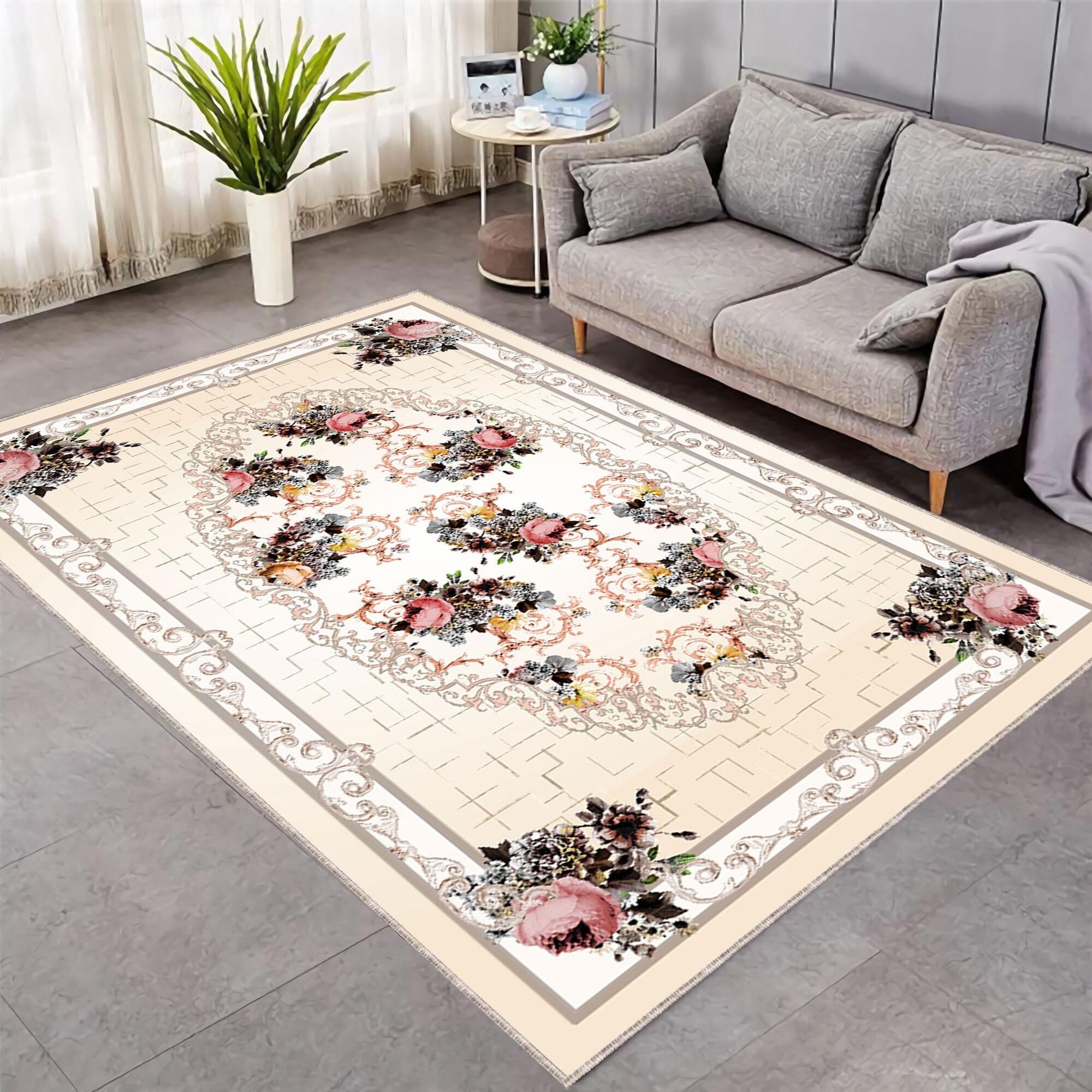 Modern Rose Rug Flowers Pattern Rug Living Room Rug Prints - Etsy
