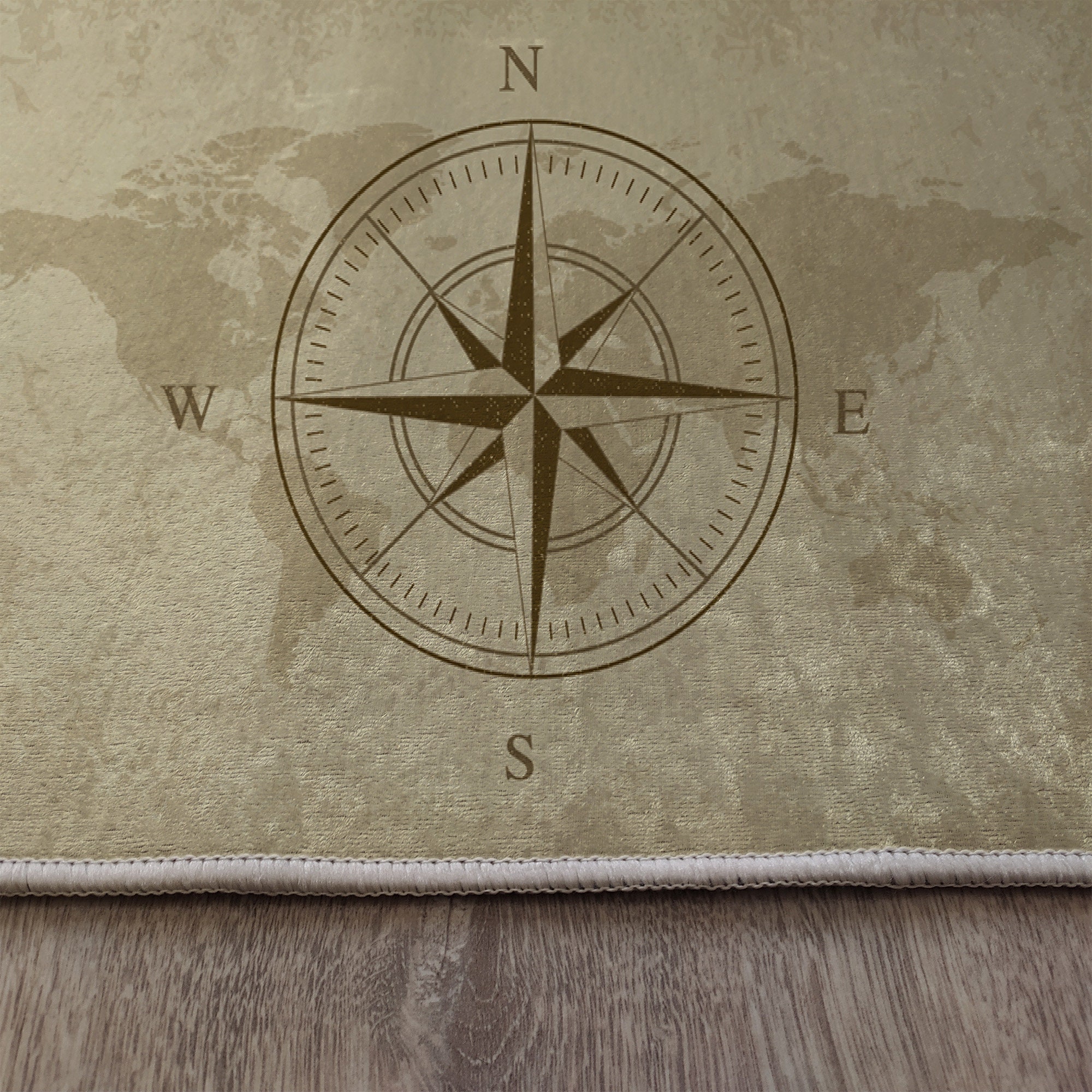 Nautical Map Compass and World Map Compass Rose Rug Real - Etsy