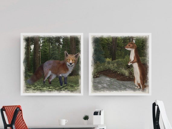 Fox Weasel INSTANT Download Printable Digital Wall Art - Etsy