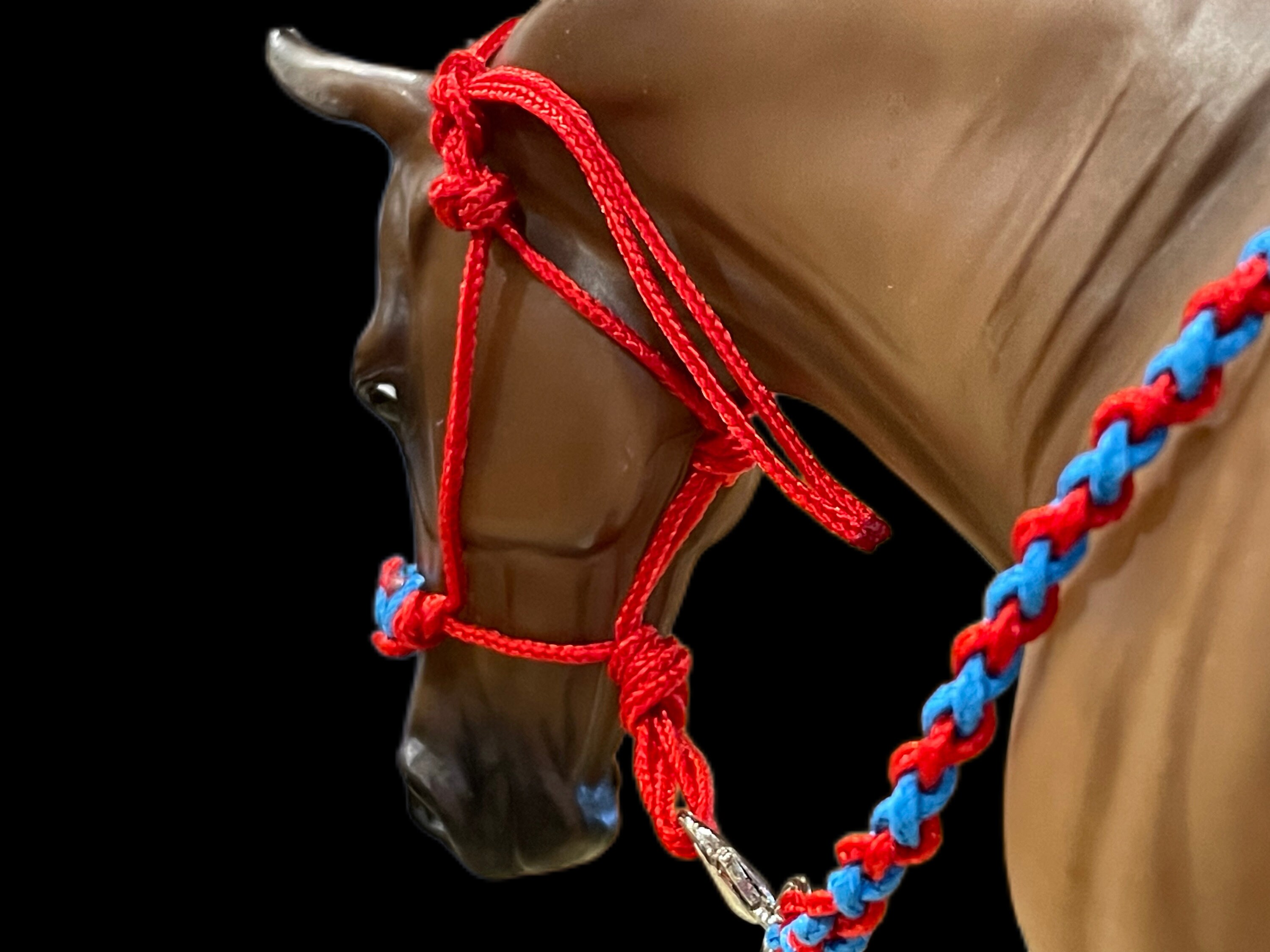 Breyer Red and Blue Rope Halter With Braided Noseband for All Small ...