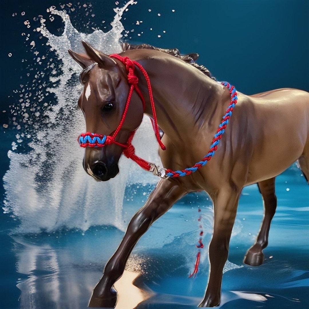 Breyer Red and Blue Rope Halter With Braided Noseband for All Small ...